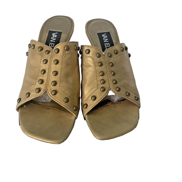 Vaneli | Shoes | Vaneli Womens Open Toe Heel 75n Gold Wstuds Slip On ...